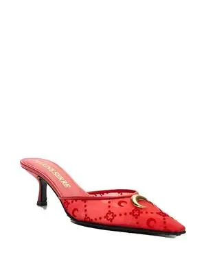 MARINE SERRE Flock Kitten Mesh Mules