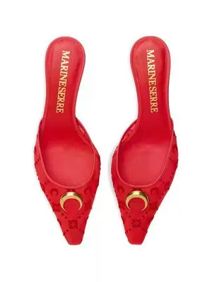 MARINE SERRE Flock Kitten Mesh Mules