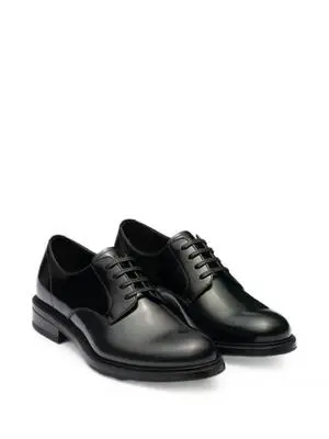 Prada Lace-up Leather Derby Shoes - Black
