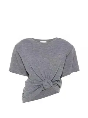 Magda Butrym Knotted Cropped T-shirt - Grey
