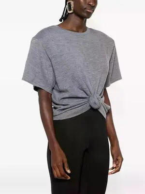 Magda Butrym Knotted Cropped T-shirt - Grey