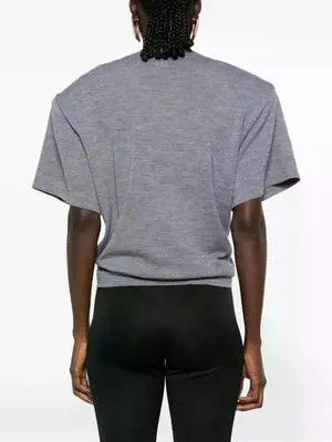 Magda Butrym Knotted Cropped T-shirt - Grey