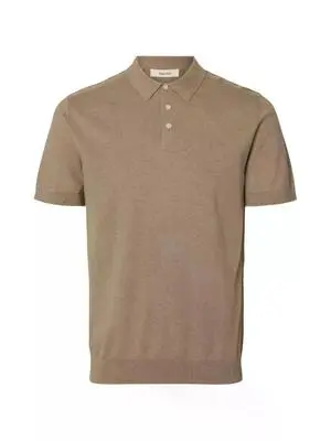 SELECTED Short-sleeves Polo Shirt - Neutrals