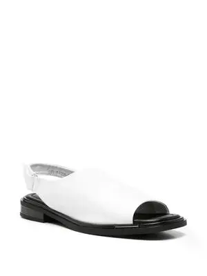 SERGIO MORETTI FIRENZE Leather Touch-strap Flat Sandals - White