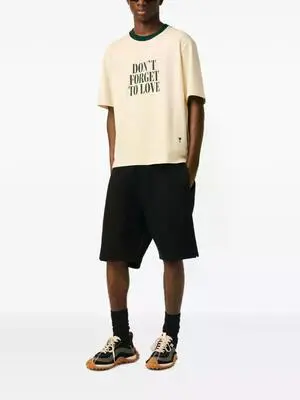 AMI Paris Don't Forget To Love" Printed Cotton T-shirt - Neutrals