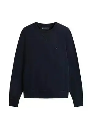 Tommy Hilfiger Logo-patch Crew-neck Sweater - Blue