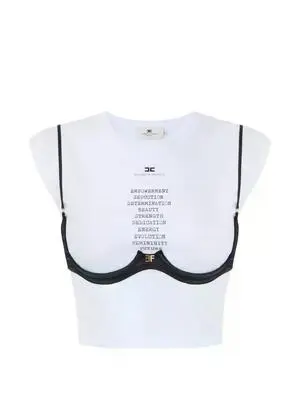 Elisabetta Franchi Lightweight Jersey T-shirt With Bra - White
