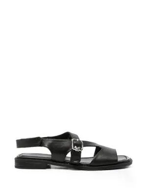SERGIO MORETTI FIRENZE Buckle-fastening Slingback Sandals - Black