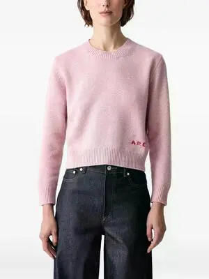 A.p.c. Logo-embroidered Sweater - Pink