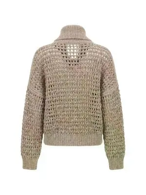 Brunello Cucinelli Sequin-embellished Open-knit Cardigan