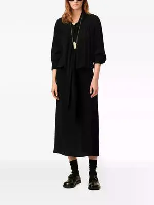 AMI Paris Midi Lavallière Silk-blend Dress