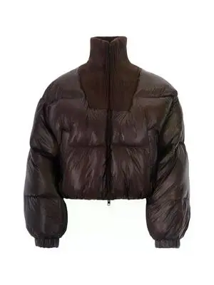 DIESEL® Ribbed-knit Padded Jacket - Brown