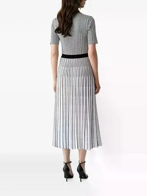 Karl Lagerfeld Striped Pleated Midi Dress