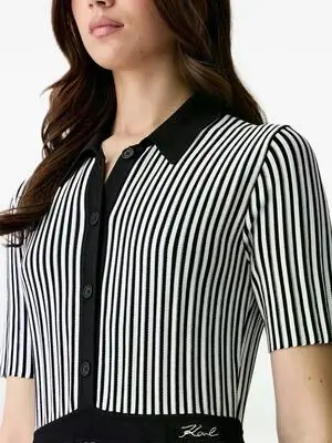 Karl Lagerfeld Striped Pleated Midi Dress