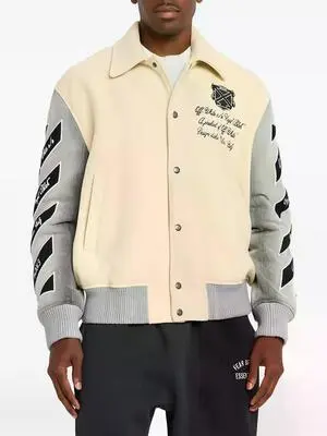 Off-White Logo-embroidered Varsity Jacket