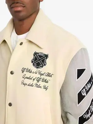 Off-White Logo-embroidered Varsity Jacket