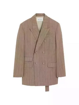 AMI Paris Double-breasted Striped Wool Blazer