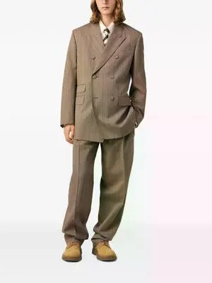 AMI Paris Double-breasted Striped Wool Blazer
