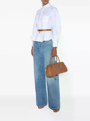 Elisabetta Franchi Cotton Poplin Shirt With Flounce