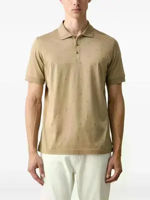 Karl Lagerfeld Monogram-embroidered Polo Shirt - Neutrals