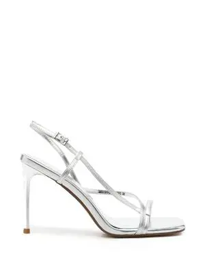 SERGIO MORETTI FIRENZE Metallic-effect Strappy Sandals - Silver