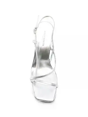 SERGIO MORETTI FIRENZE Metallic-effect Strappy Sandals