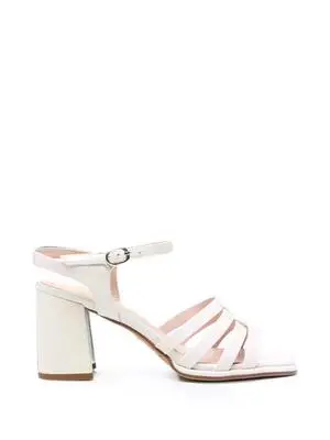 SERGIO MORETTI FIRENZE Cage-strap Block-heel Sandals - Neutrals