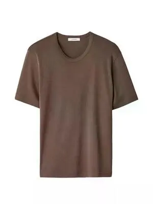 LEMAIRE Rib T-shirt In Jersey - Brown