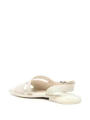 SERGIO MORETTI FIRENZE Leather Buckle-fastening Sandals - Neutrals
