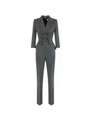 Elisabetta Franchi Cool Wool Jumpsuit - Grey