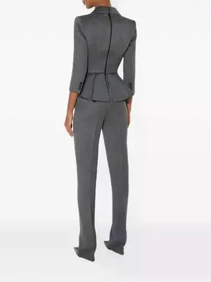 Elisabetta Franchi Cool Wool Jumpsuit With Structured Shoulders And Tailed Back