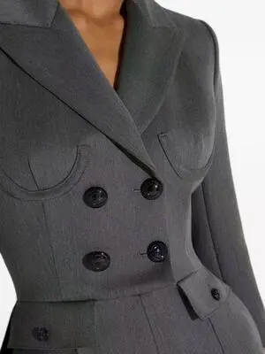 Elisabetta Franchi Cool Wool Jumpsuit With Structured Shoulders And Tailed Back