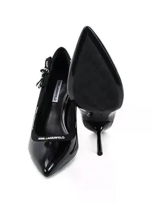 Karl Lagerfeld Patent Finish Logo Tape Pumps
