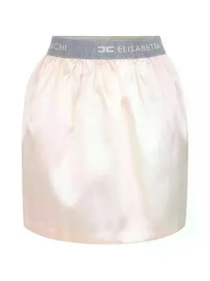 Elisabetta Franchi Silk Gazar Miniskirt - Pink