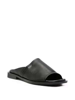 SERGIO MORETTI FIRENZE Open-toe Leather Sandals - Black