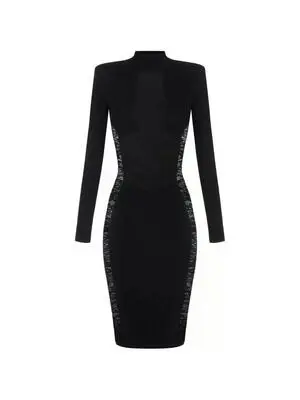 Elisabetta Franchi Lace-panelled Mesh-insert Knit Dress
