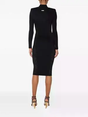 Elisabetta Franchi Lace-panelled Mesh-insert Knit Dress