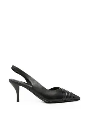 SERGIO MORETTI FIRENZE Ruched Pointed-toe Slingback Pumps - Black