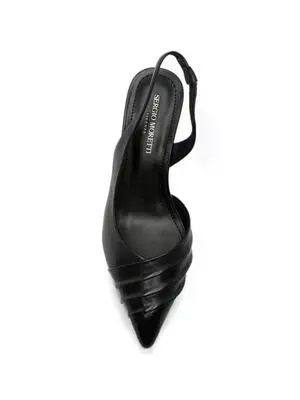 SERGIO MORETTI FIRENZE Ruched Pointed-toe Slingback Pumps