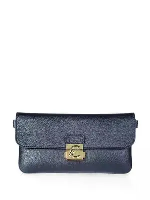 COCCINELLE C-me Lock Grained Leather Shoulder Bag - Black