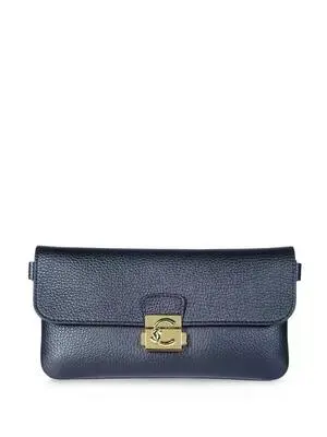 COCCINELLE C-me Lock Grained Leather Shoulder Bag - Black