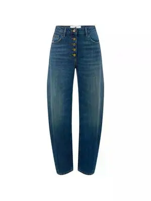 Elisabetta Franchi Balloon Jeans With Jewel Buttons - Blue