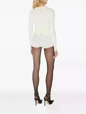 Elisabetta Franchi Knit Openwork Briefs With Button Detail