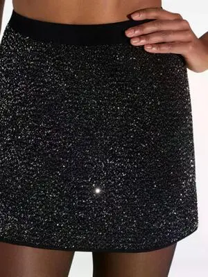 Elisabetta Franchi Sequin Knit Mini Skirt - Black