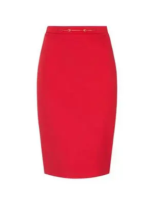Elisabetta Franchi Stretch Crêpe Skirt With Jewel Detail - Red