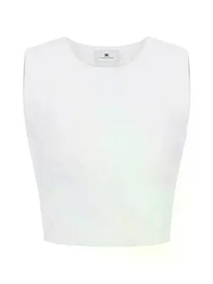 Elisabetta Franchi Sleeveless Knit Top With Ribbed Detailing - Neutrals