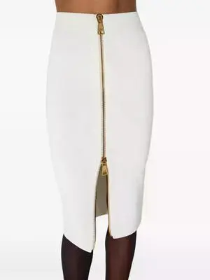 Elisabetta Franchi Knit Midi Skirt With Front Zip