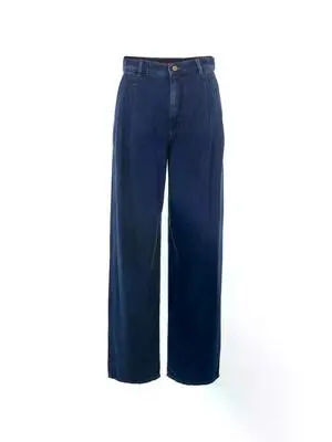 Max Mara Pleated Wide-leg Jeans - Blue