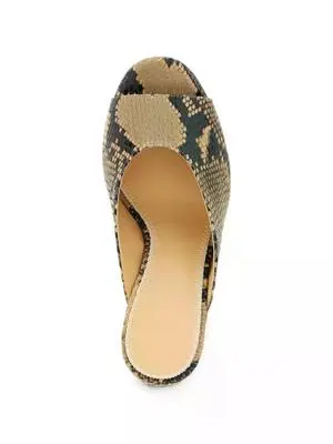 Magda Butrym Snake-embossed Wedge Mules