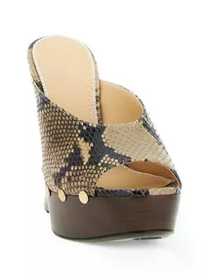 Magda Butrym Snake-embossed Wedge Mules